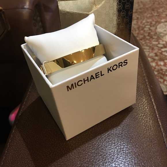 MICHAEL Michael Kors | Jewelry | Michael Kors Gold Tone Pave Hinged Bangle Bracelet | Poshmark